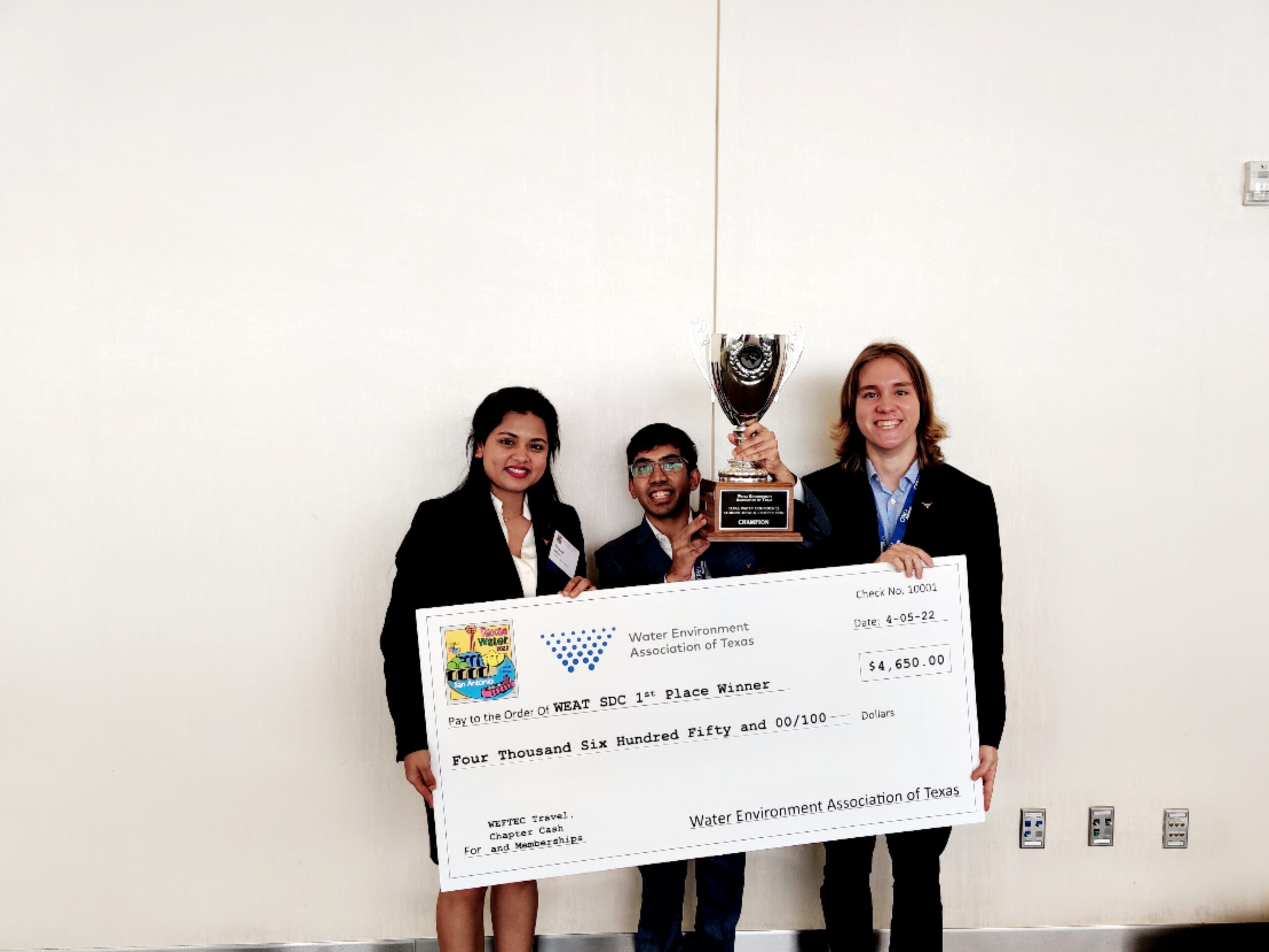 CAEE Students Win 1st Place in Texas Water Conference Design ...